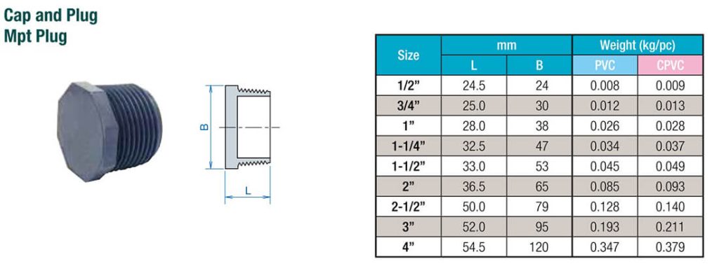 Sch80 CPVC / PVC Plug - KUO FONG SDN. BHD.